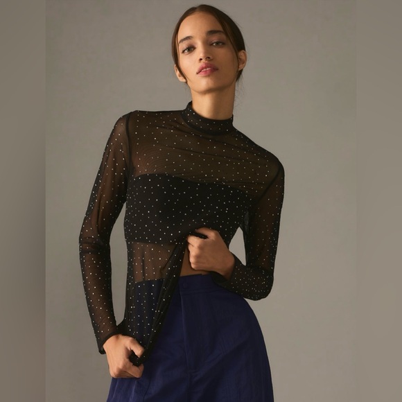 Eva Franco | Tops | Eva Franco Starlight Longsleeve Sheer Tunic | Poshmark